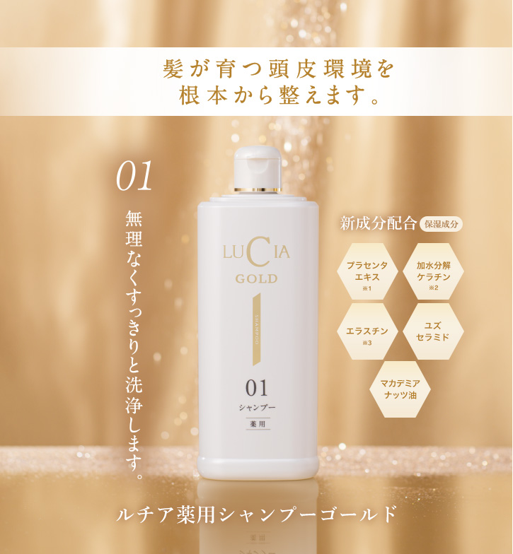 ルチア薬用シャンプーゴールド | 育毛シャンプー・育毛剤ルチア